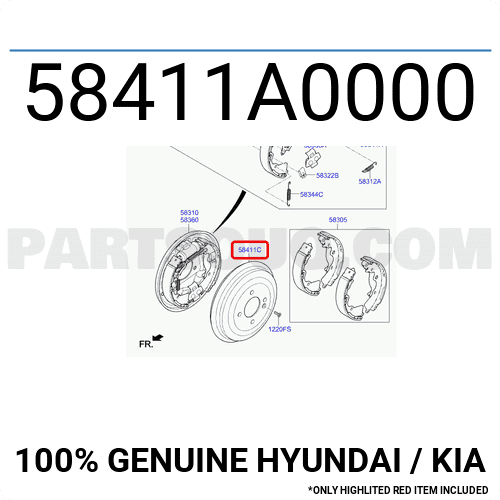 DRUM - REAR BRAKE 58411A0000 | Hyundai / KIA Parts | PartSouq