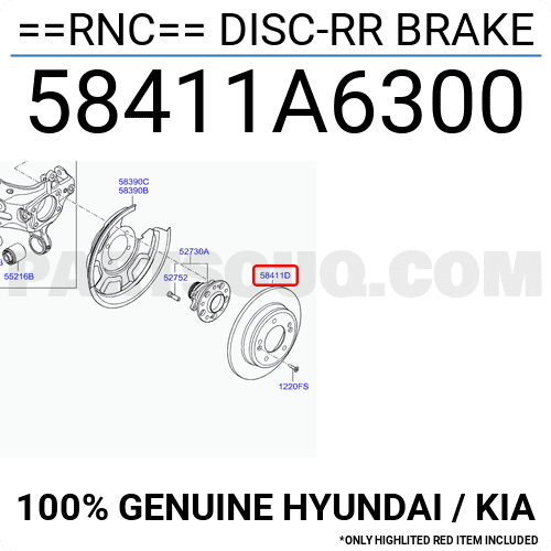 ==RNC== DISC-RR BRAKE 58411A6300 | Hyundai / KIA Parts | PartSouq