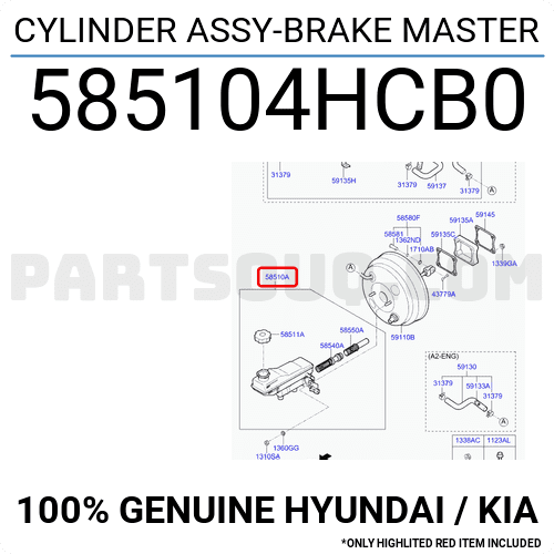 CYLINDER ASSY-BRAKE MASTER 585104HCB0 | Hyundai / KIA Parts | PartSouq