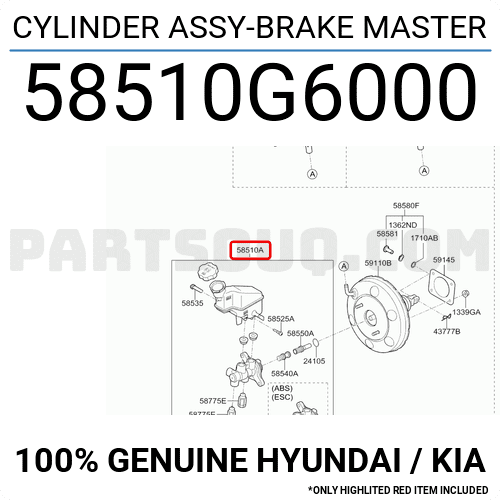 CYLINDER ASSY-BRAKE MASTER 58510G6000 | Hyundai / KIA Parts | PartSouq