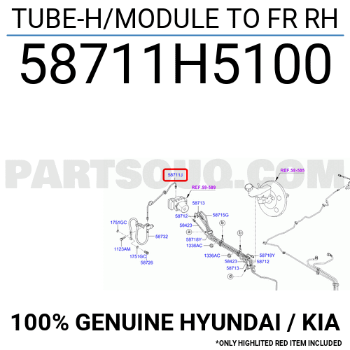 TUBE-H/MODULE TO FR RH 58711H5100 | Hyundai / KIA Parts | PartSouq