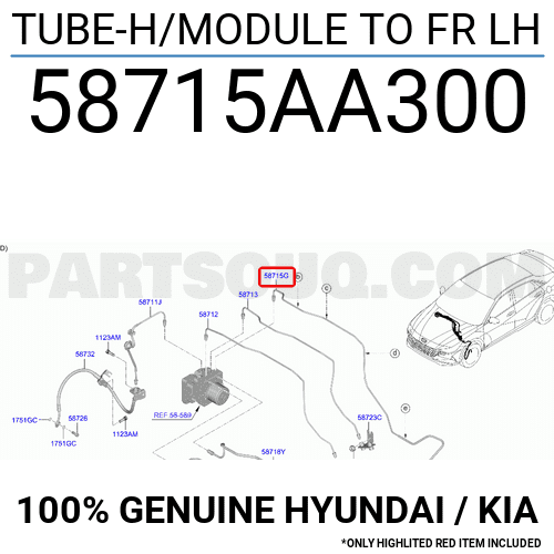 TUBE-H/MODULE TO FR LH 58715AA300 | Hyundai / KIA Parts | PartSouq