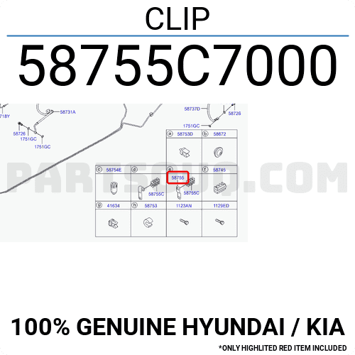 CLIP 58755C7000 | Hyundai / KIA Parts | PartSouq