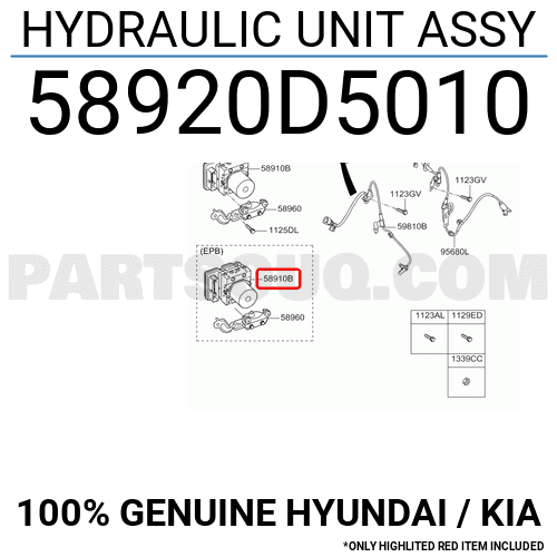 HYDRAULIC UNIT ASSY 58920D5010 | Hyundai / KIA Parts | PartSouq