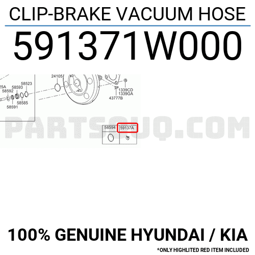CLIP-BRAKE VACUUM HOSE 591371W000 | Hyundai / KIA Parts | PartSouq