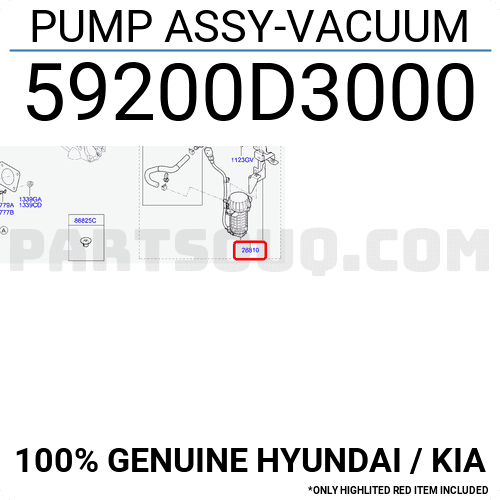 PUMP ASSY-VACUUM 59200D3000 | Hyundai / KIA Parts | PartSouq