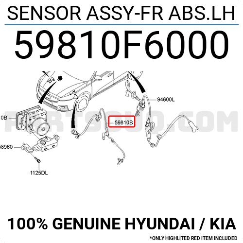 SENSOR ASSY-FR ABS.LH 59810F6000 | Hyundai / KIA Parts | PartSouq