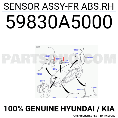 SENSOR ASSY-FR ABS.RH 59830A5000 | Hyundai / KIA Parts | PartSouq