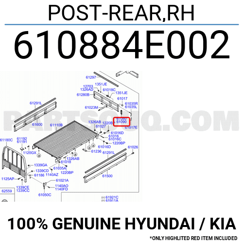 POST-REAR,RH 610884E002 | Hyundai / KIA Parts | PartSouq