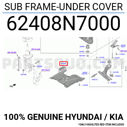 SUB FRAME-UNDER COVER 62408N7000 | Hyundai / KIA Parts | PartSouq
