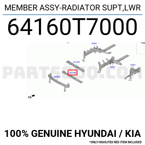 MEMBER ASSY-RADIATOR SUPT,LWR 64160T7000 | Hyundai / KIA Parts | PartSouq