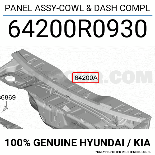PANEL ASSY-COWL & DASH COMPL 64200R0930 | Hyundai / KIA Parts | PartSouq