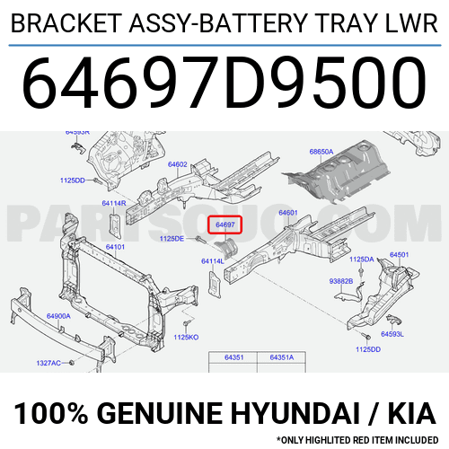 BRACKET ASSY-BATTERY TRAY LWR 64697D9500 | Hyundai / KIA Parts | PartSouq