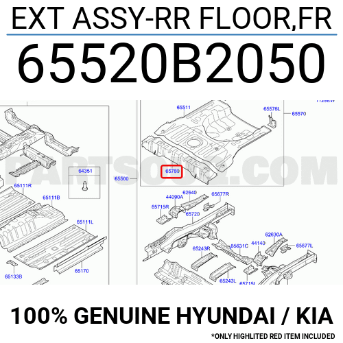 EXT ASSY-RR FLOOR,FR 65520B2050 | Hyundai / KIA Parts | PartSouq