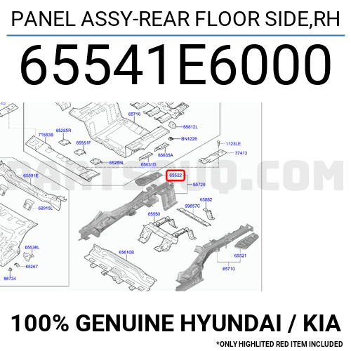 PANEL ASSY-REAR FLOOR SIDE,RH 65541E6000 | Hyundai / KIA Parts | PartSouq