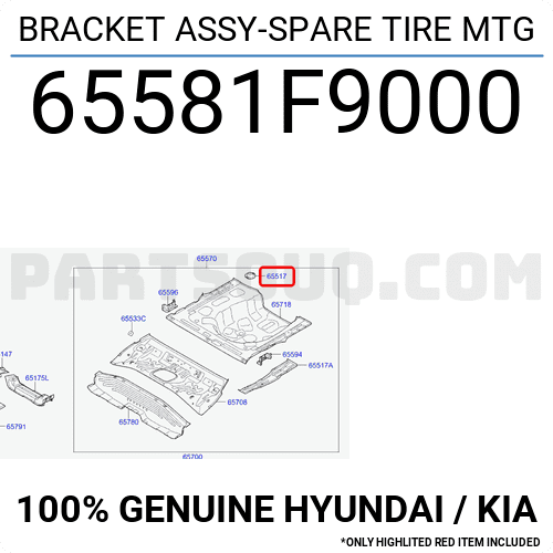 BRACKET ASSY-SPARE TIRE MTG 65581F9000 | Hyundai / KIA Parts | PartSouq