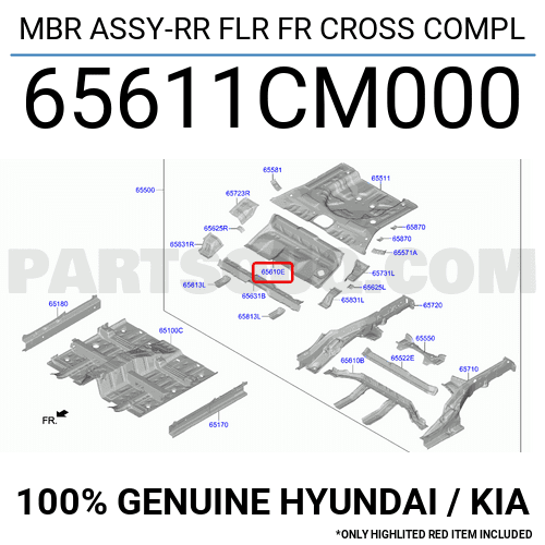 MBR ASSY-RR FLR FR CROSS COMPL 65611CM000 | Hyundai / KIA Parts | PartSouq