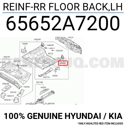 REINF-RR FLOOR BACK,LH 65652A7200 | Hyundai / KIA Parts | PartSouq