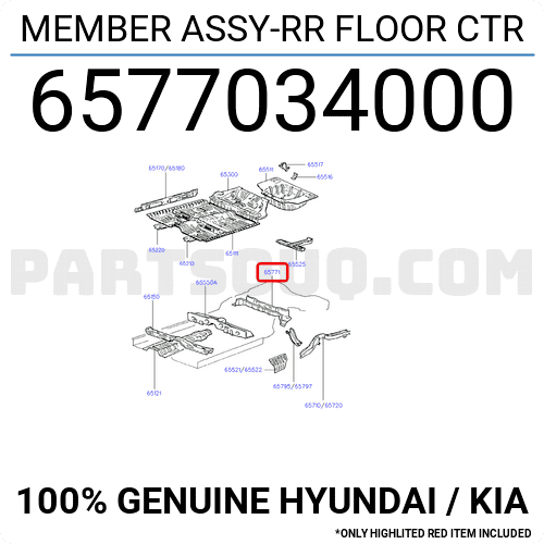 MEMBER ASSY-RR FLOOR CTR 6577034000 | Hyundai / KIA Parts | PartSouq