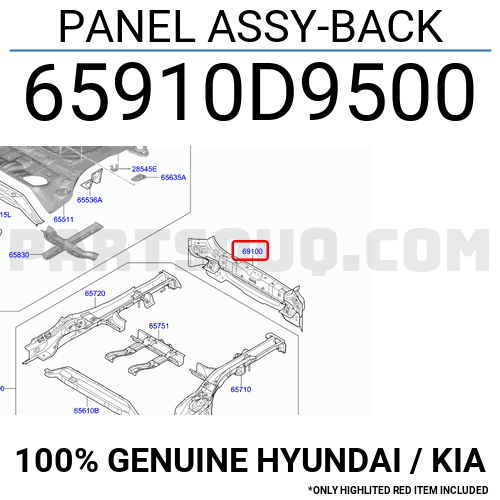 PANEL ASSY-BACK 65910D9500 | Hyundai / KIA Parts | PartSouq
