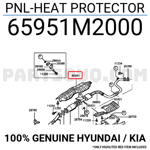 PNL-HEAT PROTECTOR 65951M2000 | Hyundai / KIA Parts | PartSouq