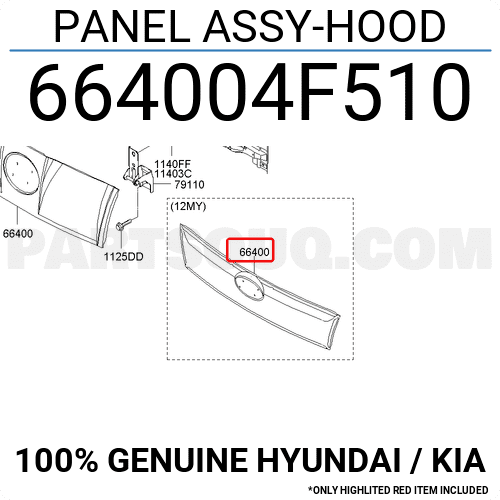 PANEL ASSY-HOOD 664004F510 | Hyundai / KIA Parts | PartSouq