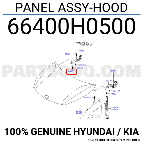 PANEL ASSY-HOOD 66400H0500 | Hyundai / KIA Parts | PartSouq