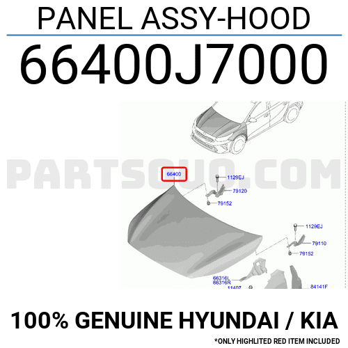 PANEL ASSY-HOOD 66400J7000 | Hyundai / KIA Parts | PartSouq