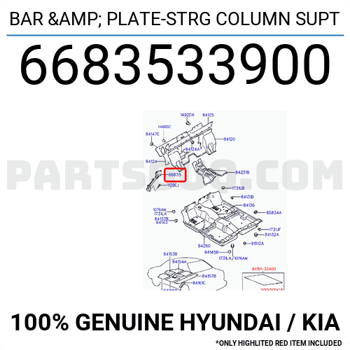 BAR & PLATE-STRG COLUMN SUPT 6683533900 | Hyundai / KIA Parts | PartSouq