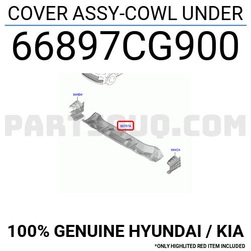 COVER ASSY-COWL UNDER 66897CG900 | Hyundai / KIA Parts | PartSouq