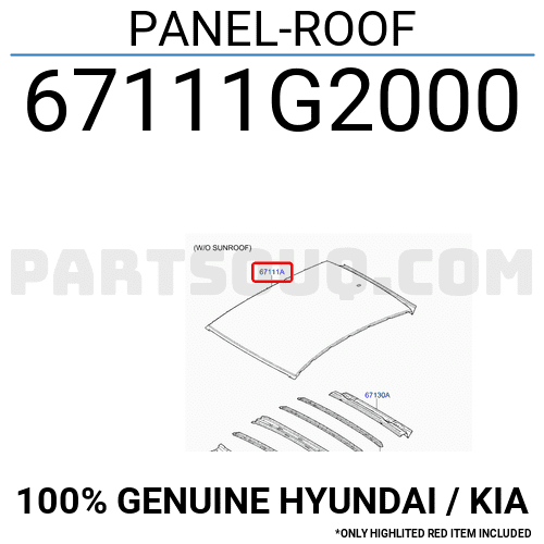PANEL-ROOF 67111G2000 | Hyundai / KIA Parts | PartSouq