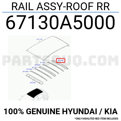 RAIL ASSY-ROOF RR 67130A5000 | Hyundai / KIA Parts | PartSouq