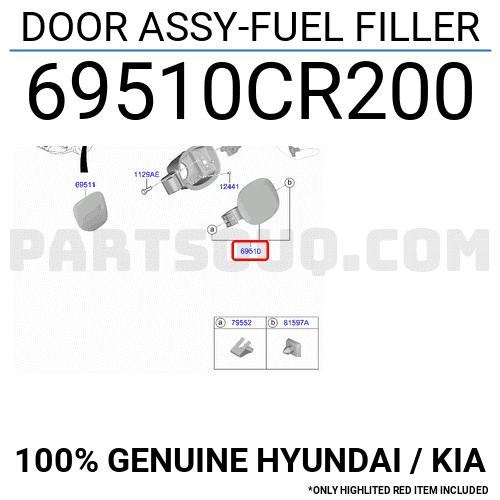 DOOR ASSY-FUEL FILLER 69510CR200 | Hyundai / KIA Parts | PartSouq