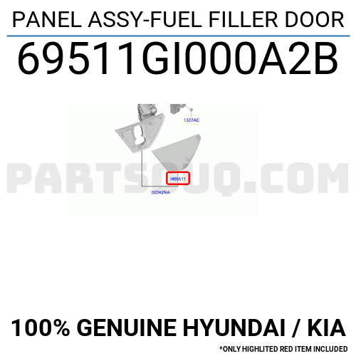PANEL ASSY-FUEL FILLER DOOR 69511GI000A2B | Hyundai / KIA Parts | PartSouq