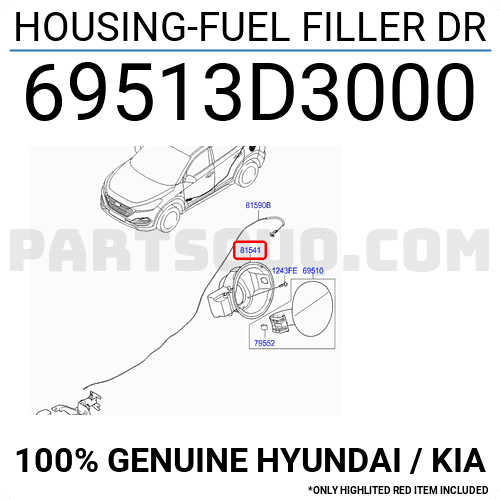 HOUSING-FUEL FILLER DR 69513D3000 | Hyundai / KIA Parts | PartSouq