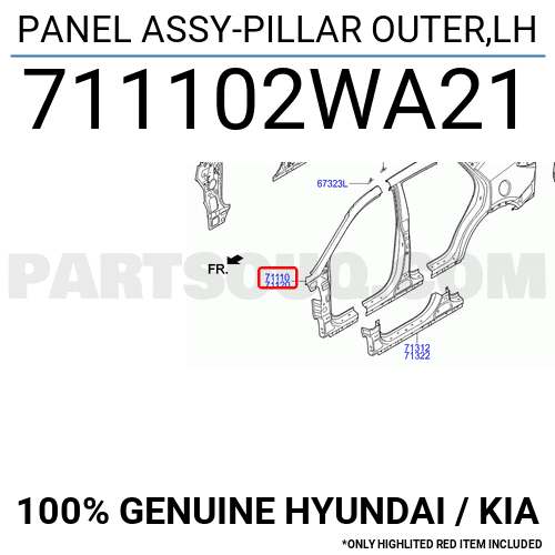 PANEL ASSY-PILLAR OUTER,LH 711102WA21 | Hyundai / KIA Parts | PartSouq