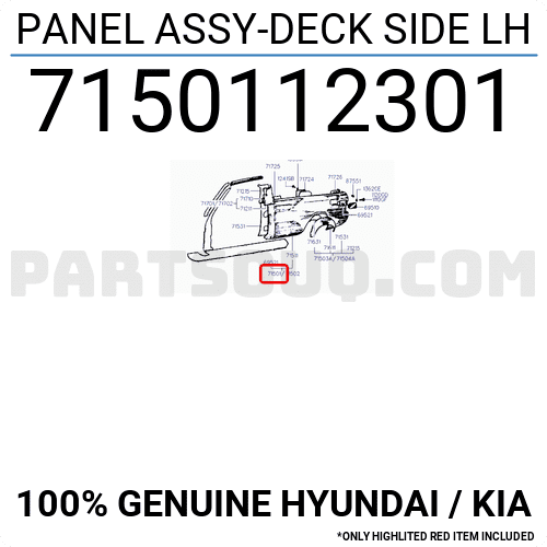 PANEL ASSY-DECK SIDE LH 7150112301 | Hyundai / KIA Parts | PartSouq