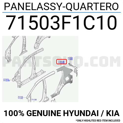 PANELASSY-QUARTERO 71503F1C10 | Hyundai / KIA Parts | PartSouq