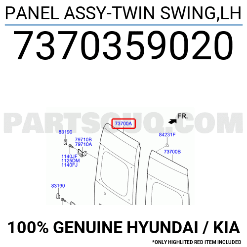 PANEL ASSY-TWIN SWING,LH 7370359020 | Hyundai / KIA Parts | PartSouq