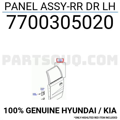 PANEL ASSY-RR DR LH 7700305020 | Hyundai / KIA Parts | PartSouq