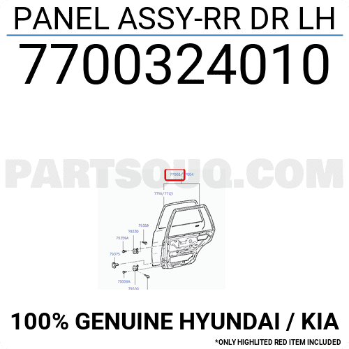 PANEL ASSY-RR DR LH 7700324010 | Hyundai / KIA Parts | PartSouq