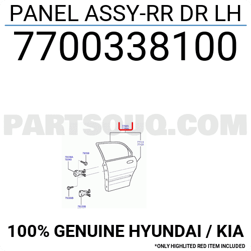 PANEL ASSY-RR DR LH 7700338100 | Hyundai / KIA Parts | PartSouq