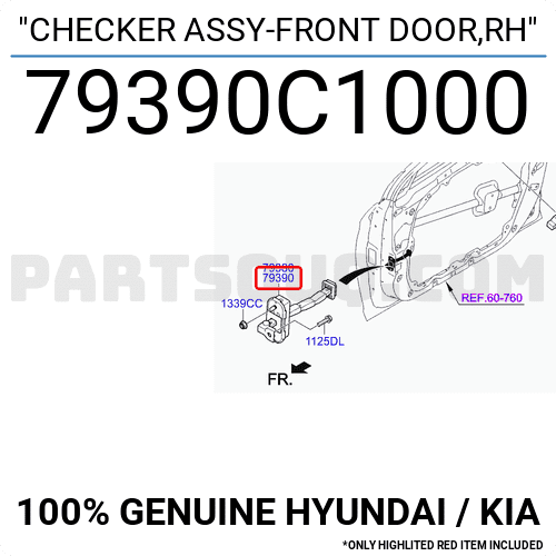 CHECKER ASSY-FRONT DOOR,RH 79390C1000 | Hyundai / KIA Parts | PartSouq
