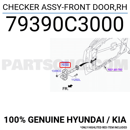 CHECKER ASSY-FRONT DOOR,RH 79390C3000 | Hyundai / KIA Parts | PartSouq