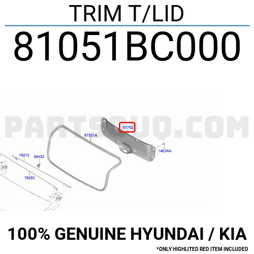 TRIM T/LID 81051BC000 | Hyundai / KIA Parts | PartSouq