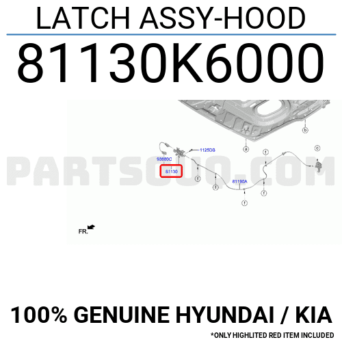 LATCH ASSY-HOOD 81130K6000 | Hyundai / KIA Parts | PartSouq