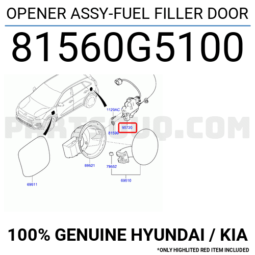 OPENER ASSY-FUEL FILLER DOOR 81560G5100 | Hyundai / KIA Parts | PartSouq