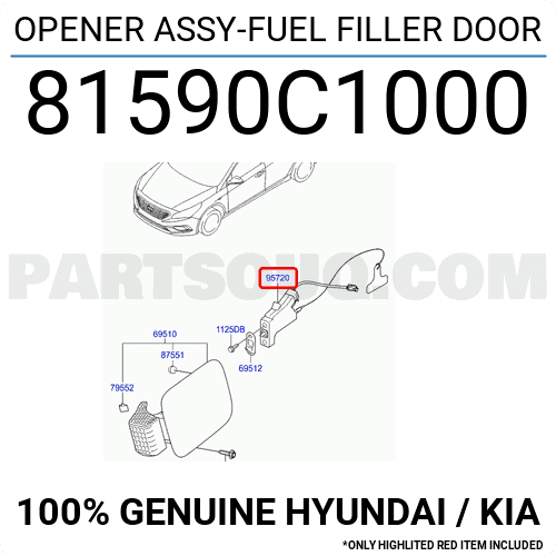 OPENER ASSY-FUEL FILLER DOOR 81590C1000 | Hyundai / KIA Parts | PartSouq