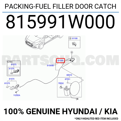 PACKING-FUEL FILLER DOOR CATCH 815991W000 | Hyundai / KIA Parts | PartSouq