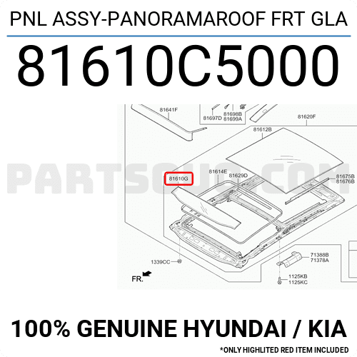 PNL ASSY-PANORAMAROOF FRT GLA 81610C5000 | Hyundai / KIA Parts | PartSouq